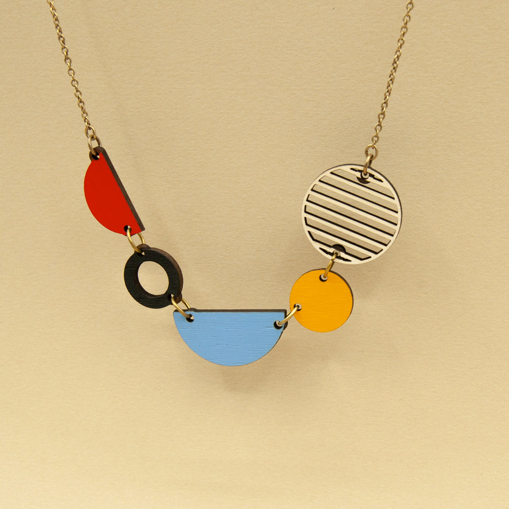 Op Art Five Abstract Shapes Necklace | Dundee Contemporary Arts